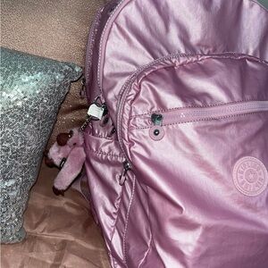 Kipling | Bags | Kipling Metallic Lilac Pink Backpack Extra Large 7 ...